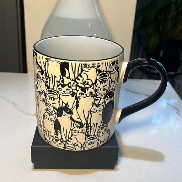 spectrum | Dining | Cat Mug Cambry Cat 8 Oz Black Cream Spectrum ...
